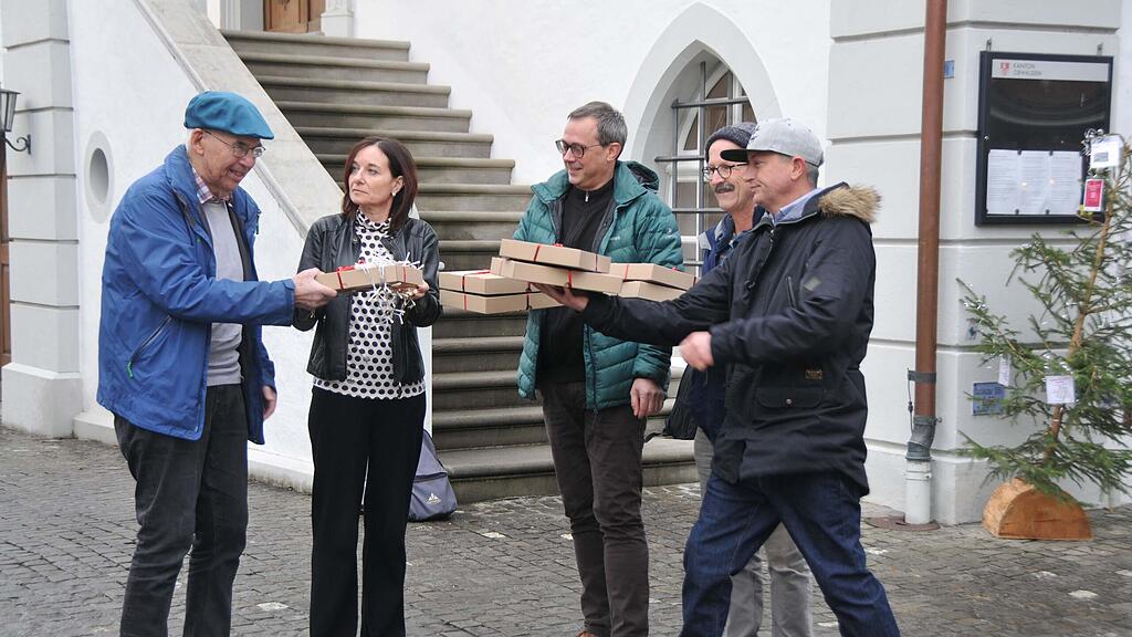 Peter Zwicky, Urs Stettler, Bruno Wermelinger und Adrian Hess (von ...