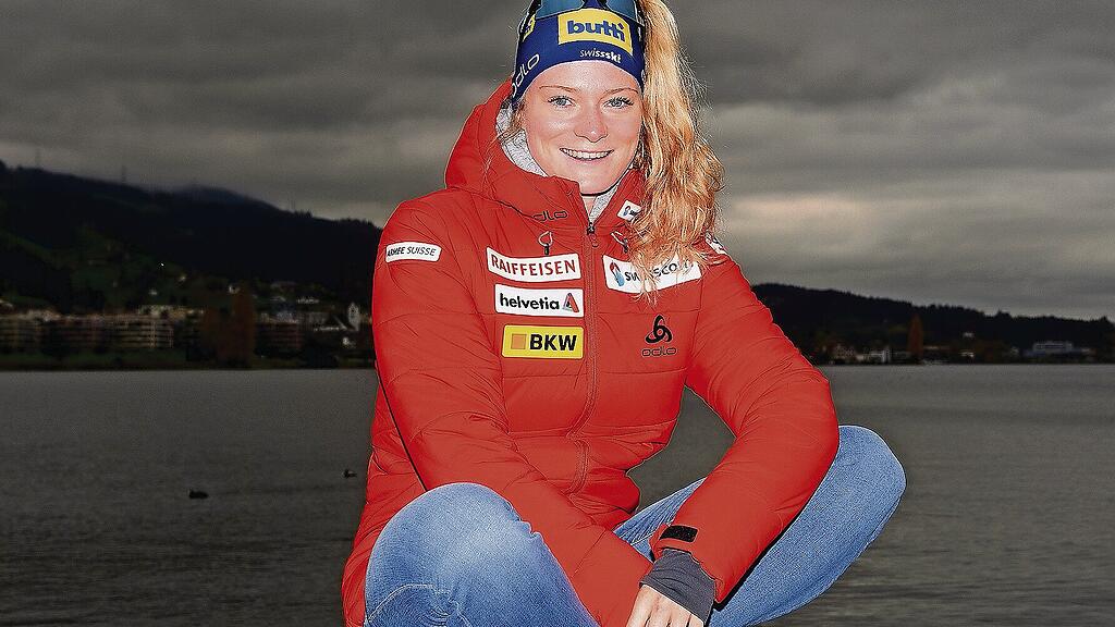 Amy Baserga, Biathletin in Lachen/SZ am Zuerichsee; 4.11.2020; Foto ...