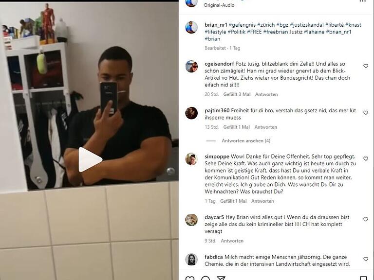 Brian zeigt seine Gefängniszelle