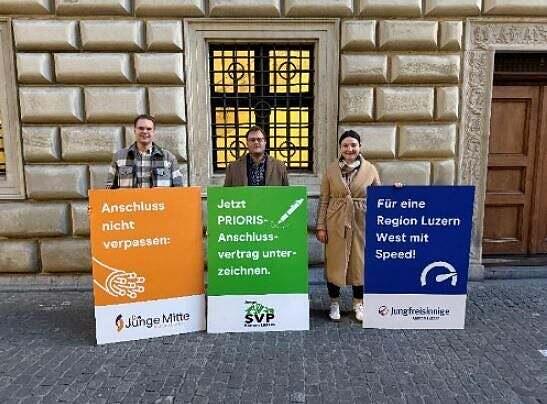 Bürgerliche Jungparteien setzen sich für Netzausbau im Westen Luzerns ein