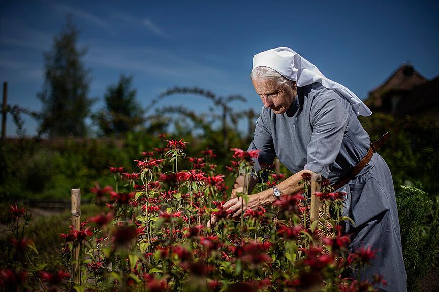 Für Schwester Theresita ist die Gartenarbeit im Klostergarten ...